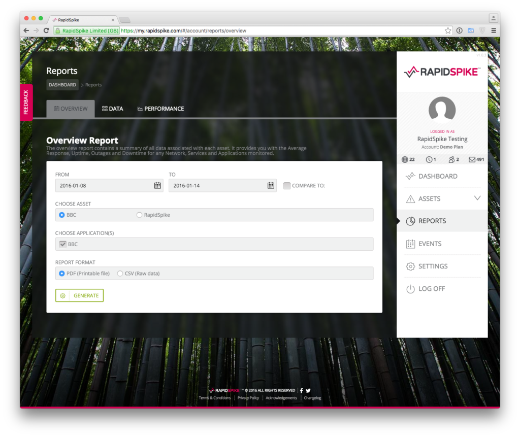 New Overview Reporting - RapidSpike