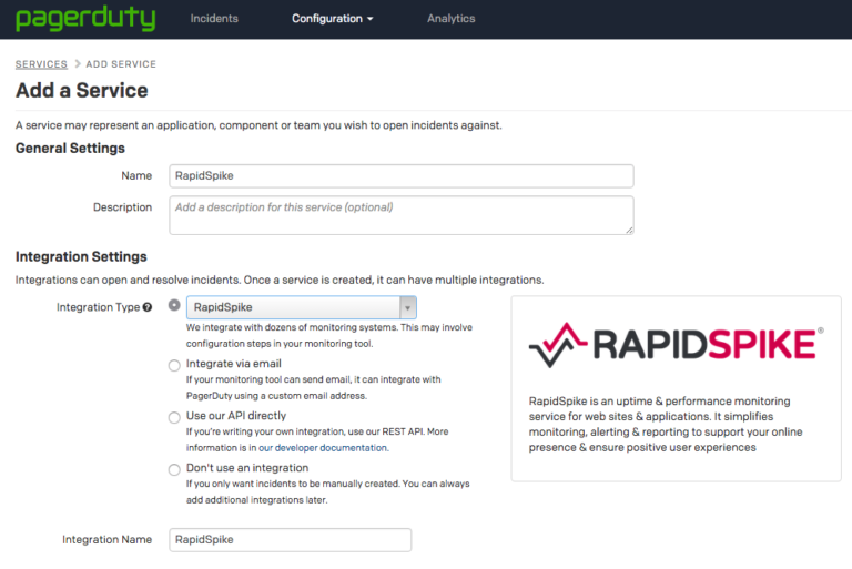 PagerDuty Integration for Uptime Monitoring - RapidSpike