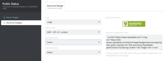 New Feature: Dynamic Badges - RapidSpike