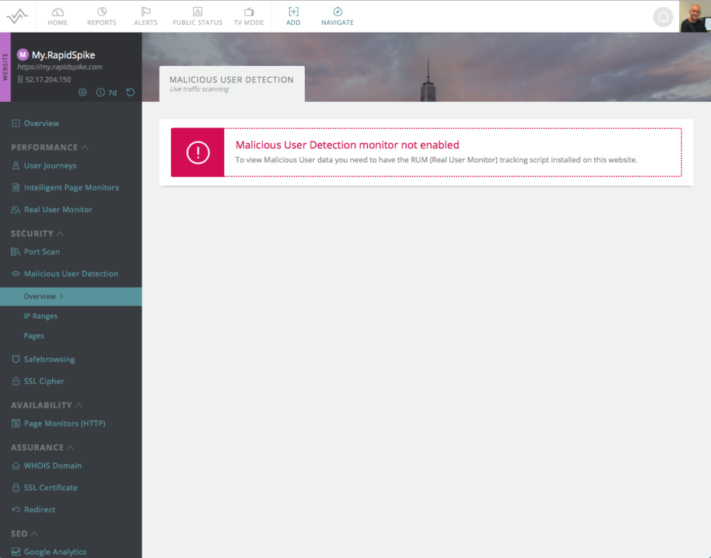 Malicious User Detection Rapidspike