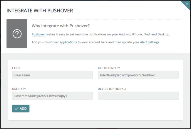 Pushover Notifications - RapidSpike