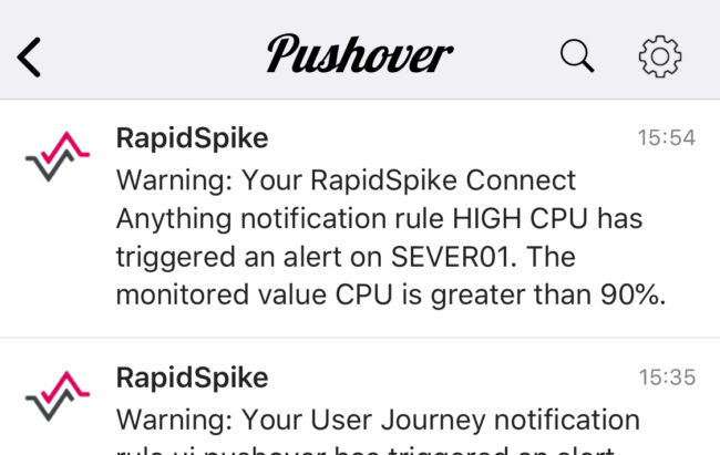 Pushover Notifications - RapidSpike